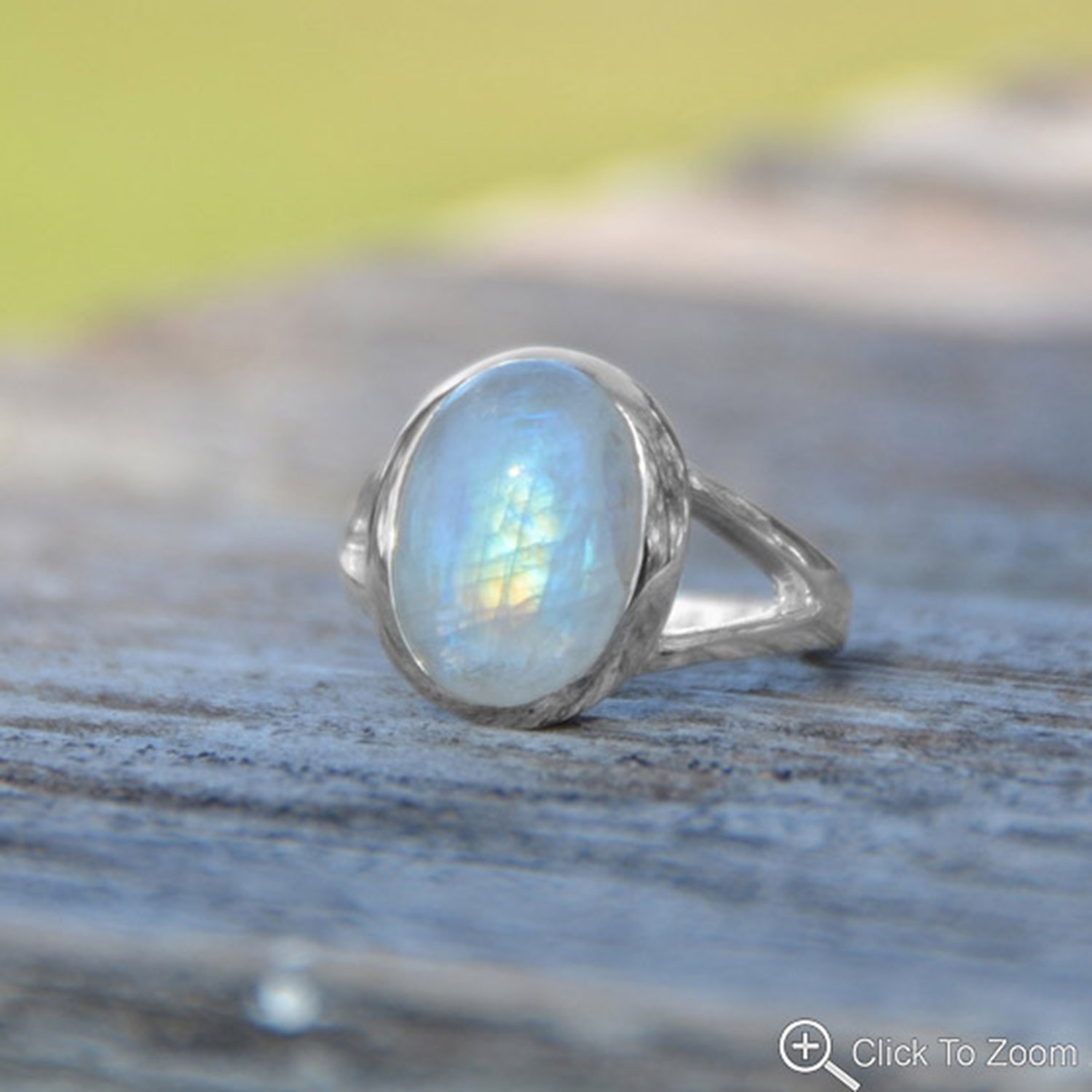 Rainbow Moonstone Oval Polished Sterling Silver Ring