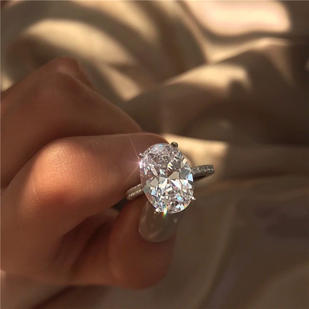 WANMEIL 18K Plated Silver Women Wedding Rings 2.5 Carat Oval Cut Cubic Zirconia Engagement Ring for Her (9)