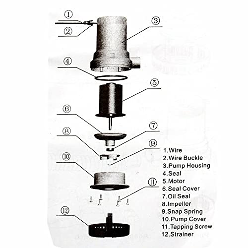 XuuSHA Hand Bilge Pump 12V Bilge Pump Electric Water Pump Yacht Boat Bilge Pump Submersible Bilge Pump Automatic