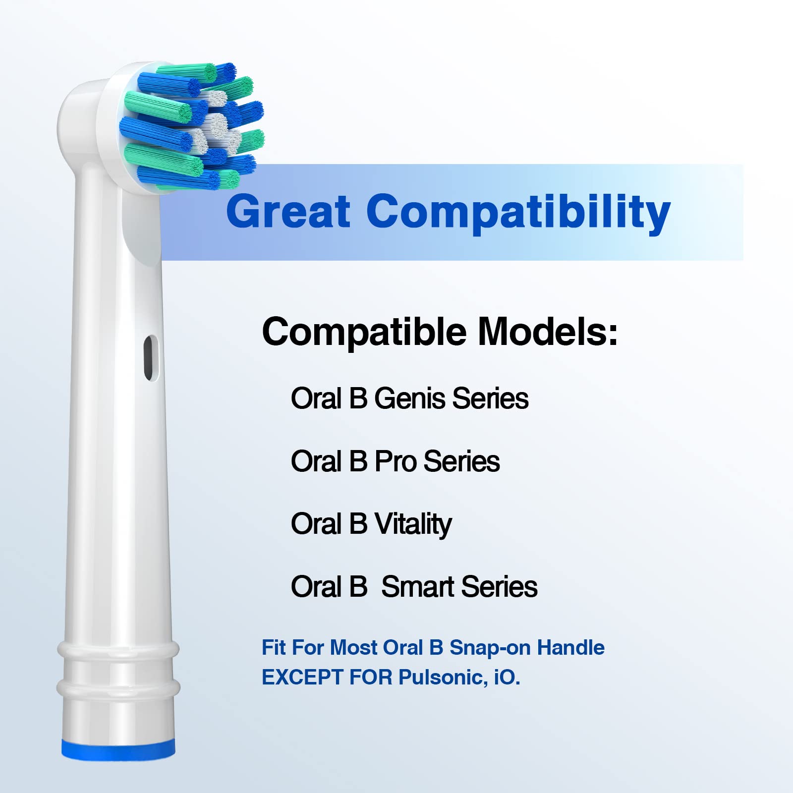 Replacement Brush Heads for Oral B, 16 Pcs Toothbrush Replacement Heads Compatible with Oral B Pro1000 Pro3000 Pro5000 Pro7000, Includes 4 Floss, 4 Cross, 4 Precision & 4 Whitening Brush Heads