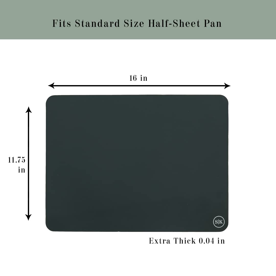 The Silicone Kitchen Silicone Oven Baking Mats - Vintage Navy Blue/Pearl Gray Bundle - BPA Free, (2 Half Sheets, 2 Quarter Sheets)