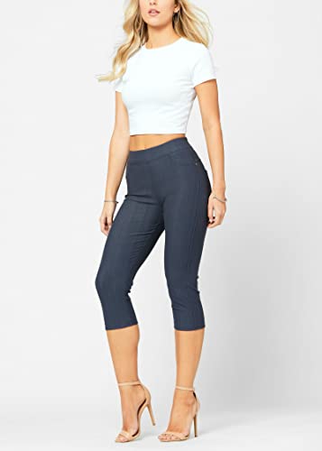 Premium Stretch Soft High Waisted Jeggings for Women - Denim Leggings - Cotton Stretch Blend - Charcoal Grey - 12-18