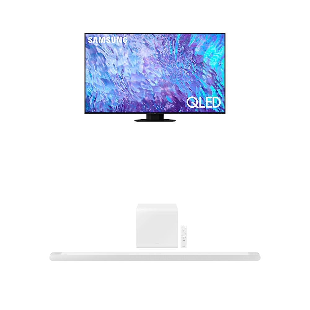SAMSUNG 85-Inch Class QLED 4K Q80C Series Quantum HDR+, Dolby Atmos Object Tracking Sound Lite, (QN85Q80C, 2023 Model) w HW-S801B Soundbar,Wireless Dolby Atmos DTS:X 2022