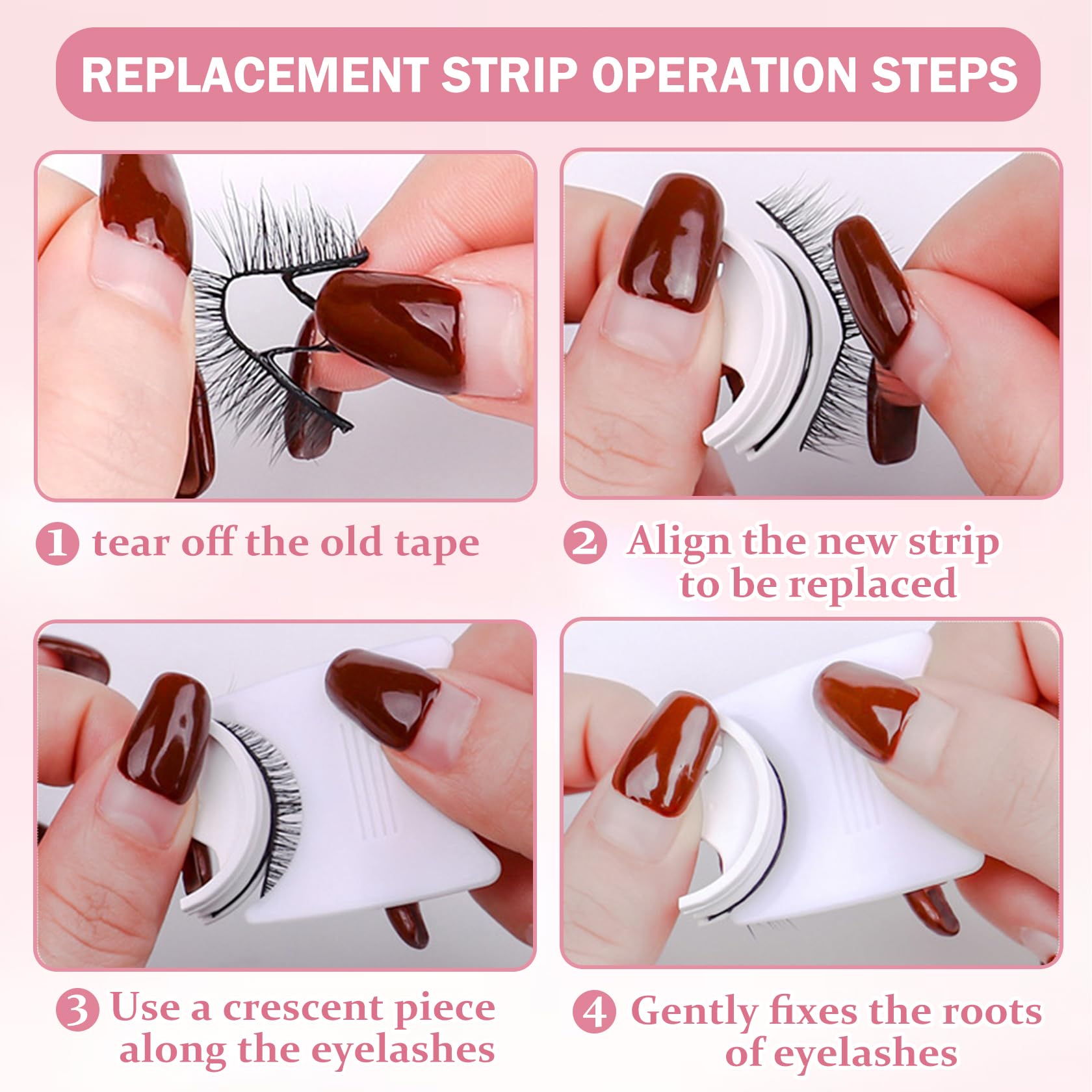 Self Adhesive Eyelashes,Reusable Self adhesive Eyelashes,No Glue Reusable Adhesive Eyelashes,False Eyelashes Natural Look,Self Sticking Eyelashes for Women (Pack of 2 Pairs)