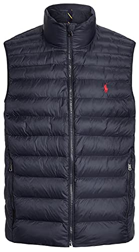 Polo Ralph Lauren Mens Full Zip Puffer Vest (XX-Large, Aviator Navy)