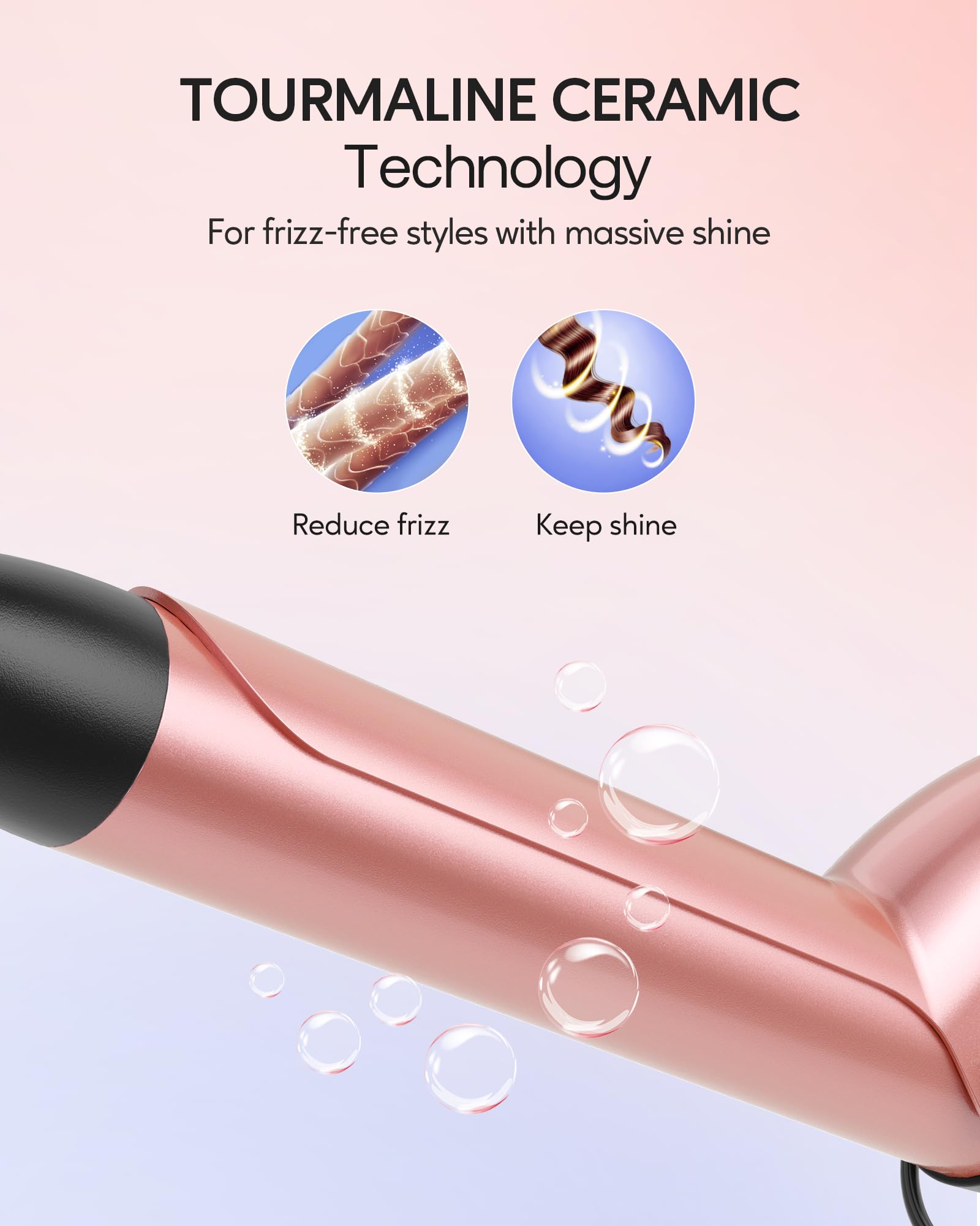 Wavytalk 5 in 1 Curling Iron,Curling Iron Set with Heated Round Brush and 4 Interchangeable Ceramic Curling Wand(0.5β-1.25"), Instant Heat Up,Dual Voltage Hair Curler