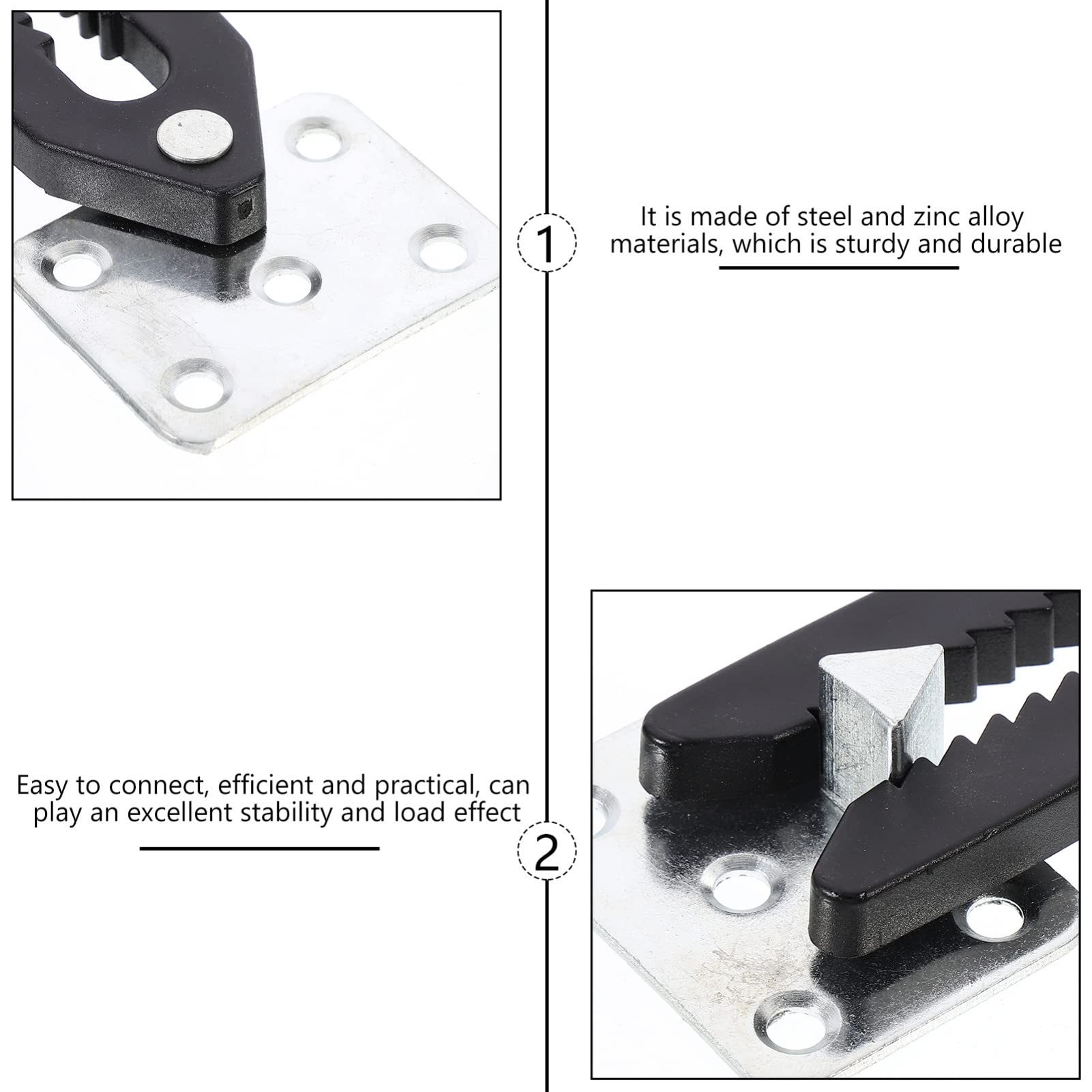 TEHAUX 3pcs Sturdy Clamp Sofa Accessory Connector: Furniture Sectional Connectors Snap Alligator Couch with Screws Practical for Sliding L Buckle Durable Connector, Connector