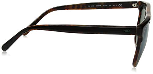 Polo Ralph Lauren Mens PH4125 Square Sunglasses, Top Black On Havana/Flash Green, 54 mm