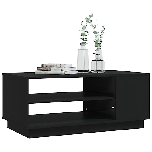 QJBSAVVA Coffee Table Black 40.2"x21.7"x16.9" Engineered Wood,Floor Standing Table Table for Living Room Cocktail Table Suitable for Meeting Rooms, Reception Rooms, Offices