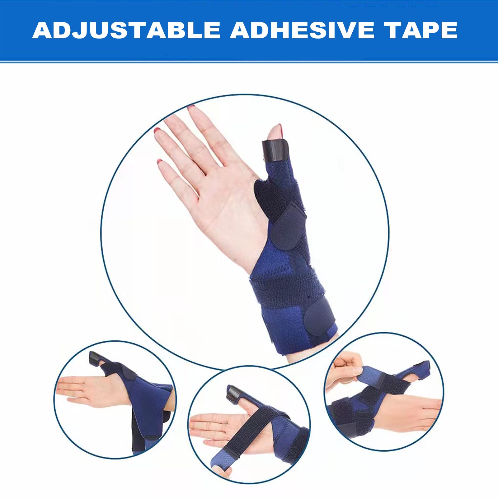 Winding Type Thumb Splint Brace Stabilizer Wrist Strap, Fits Both Hands, for Arthritis, Soft Tissue Injuries, Tendonitis, Pain, Sprains, Fractures Stabilizing Breathable, 1 Pack