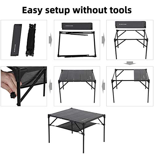 ROCK CLOUD Portable Camping Table Aluminum Folding Camp Table Lightweight Outdoor for Camping Hiking Backpacking Picnic