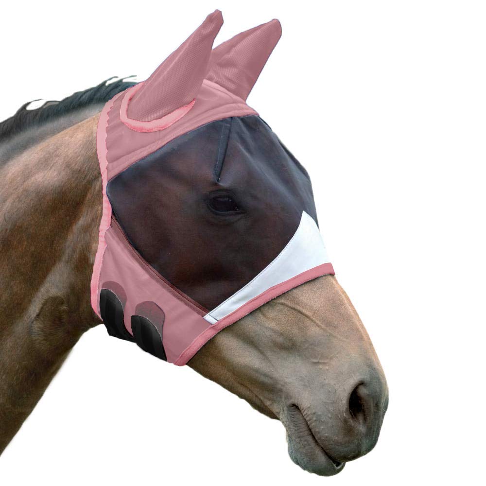 Shires Fine Mesh Fly Mask with Ears Mauve Full
