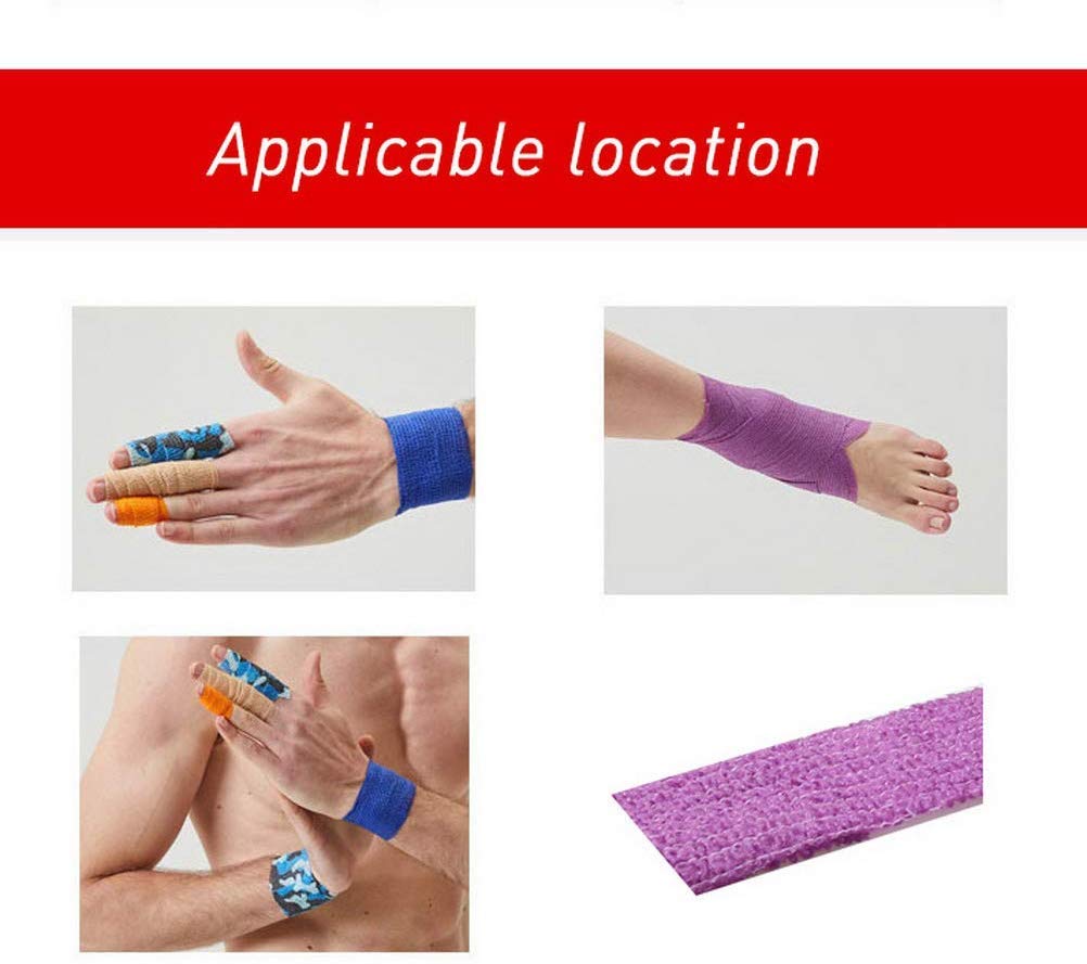 sansheng 12 Pack Self Adherent Cohesive Wrap Bandages, Athletic Tape for Wrist, Ankle, Hand, etc(12 Colors, 1 Inch x 5 Yards)