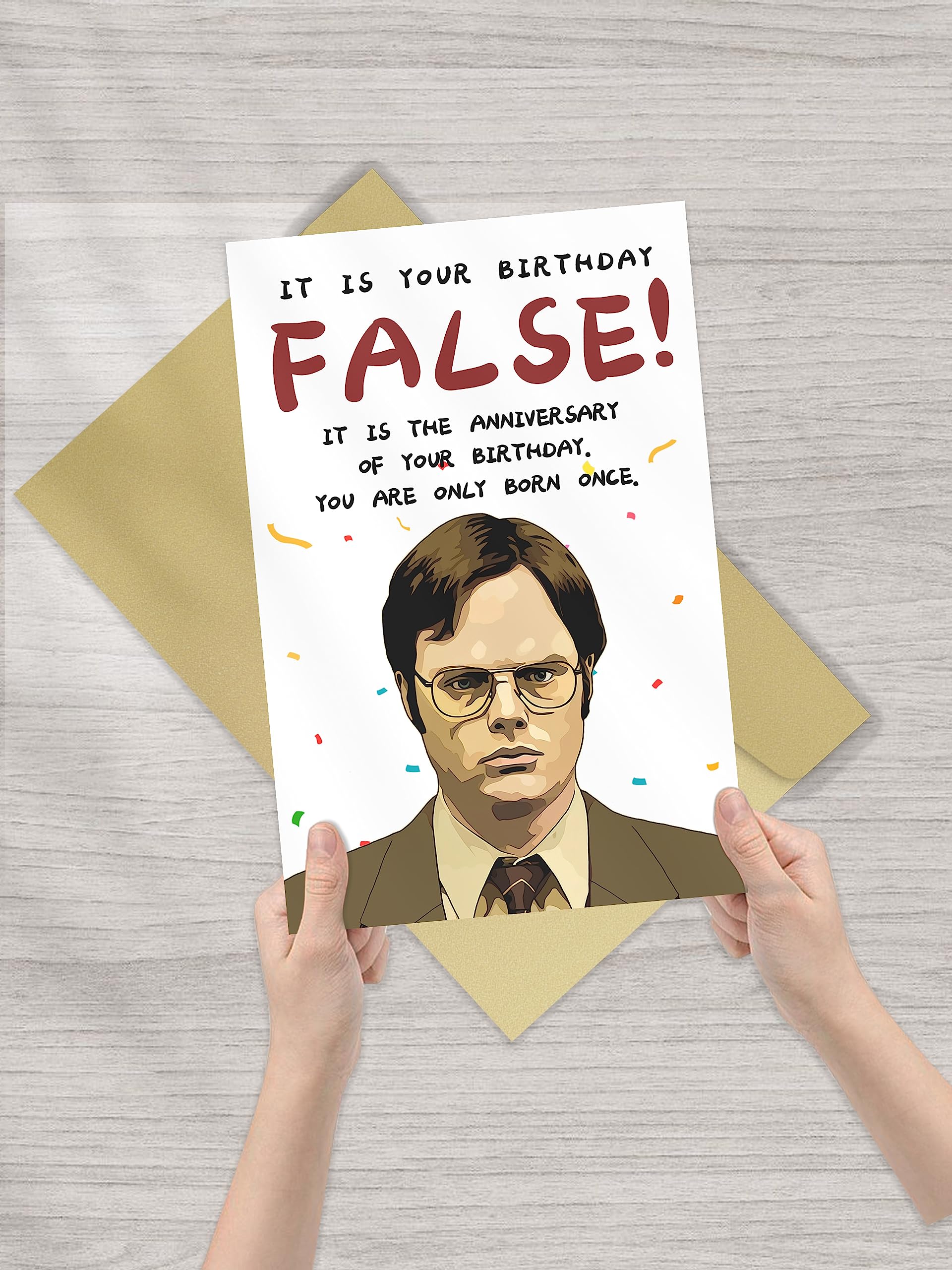 Qiyepbro Dwight Schrute Office Birthday Card for Men
