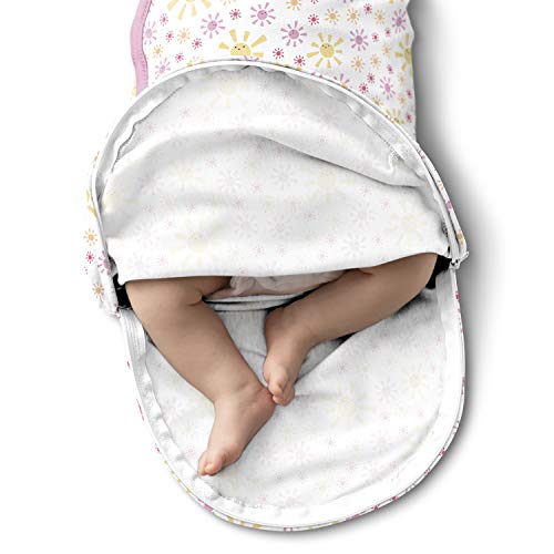 SwaddleMe Luxe Whisper Quiet Swaddle β Size Small/Medium, 0-3 Months, 2-Pack (You Are My Sunshine) Extra-Soft Newborn Swaddle Wrap With Silent Fabric Closure and Bottom Zipper for Diaper Changes