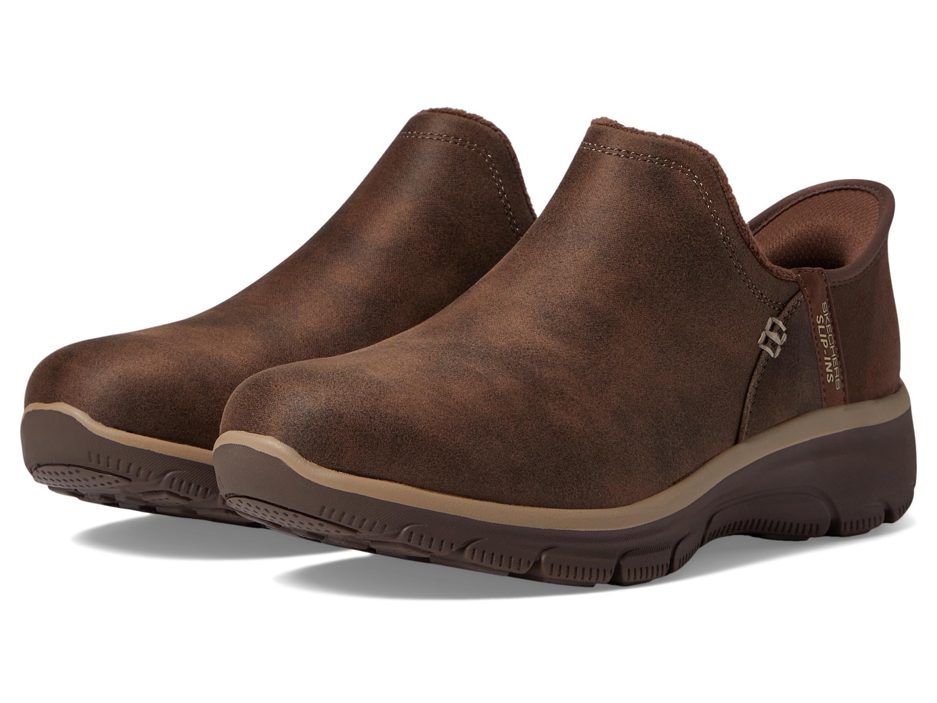 Skechers Women's Easy Going-Modern Hour-Hands Free Slip-Ins Ankle Boot, Chocolate, 8.5