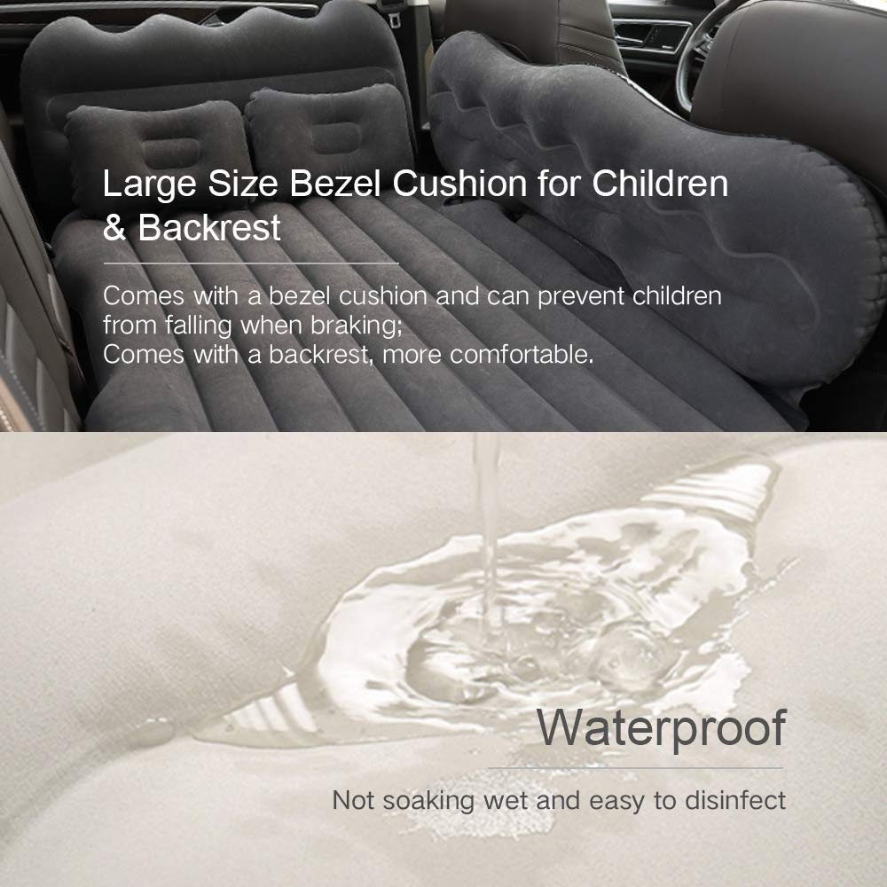 TOPHORT Bed Car Mattress Car Sleeping Bed Camping Mattress Travel Inflatable Mattress Bed Large Size (Gray)