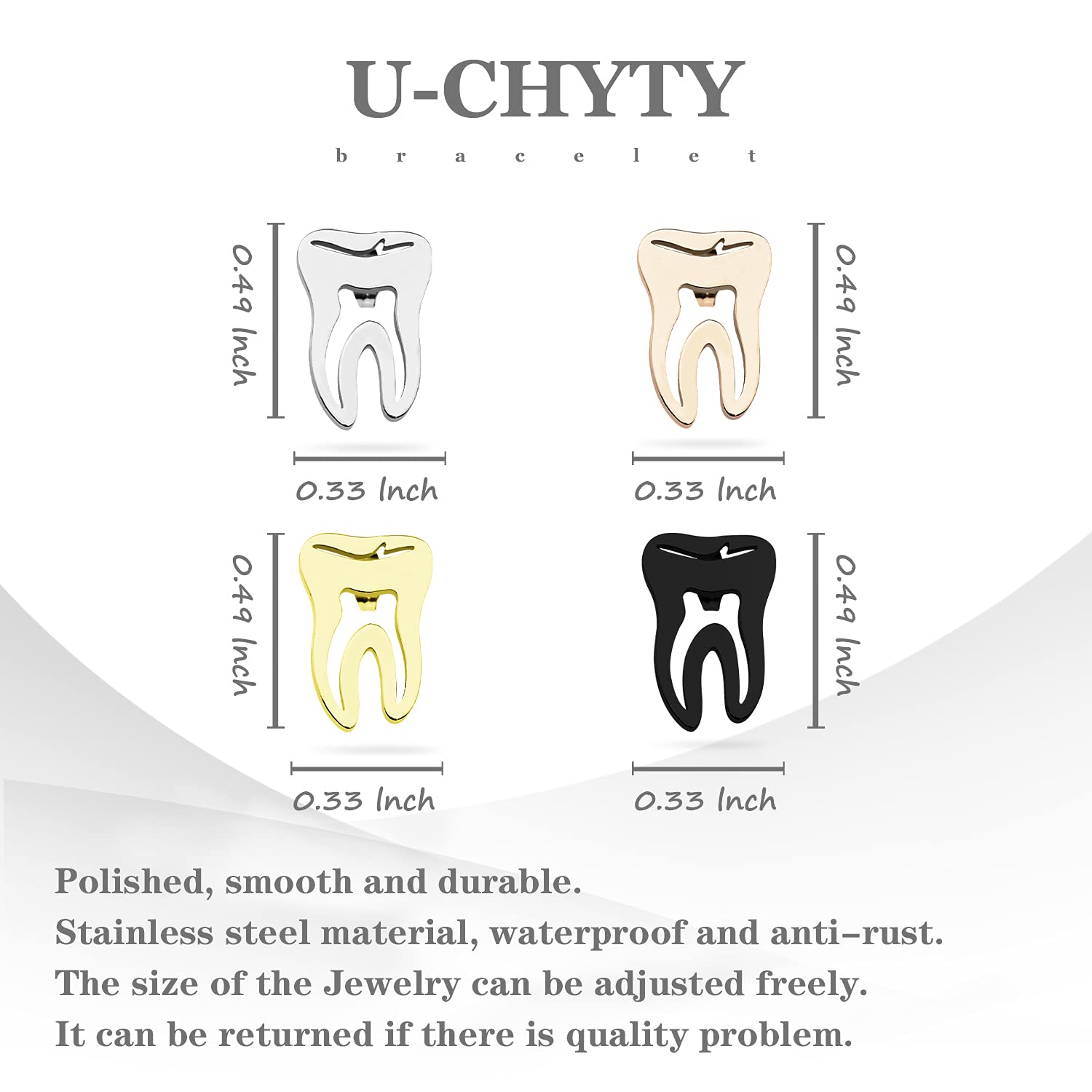 Tooth Earrings Studs 4 Pcs Teeth Pendant Earrings Dental Earrings Dentist Jewelry for Women