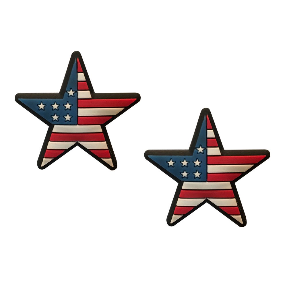 Racket Expressions - Tennis Dampener String Shock Absorber for Racket - Tennis Racket String Dampener, Tennis Dampers, Tennis Themed Gifts, Tennis Accessories - Pack of 2 American Flag Star