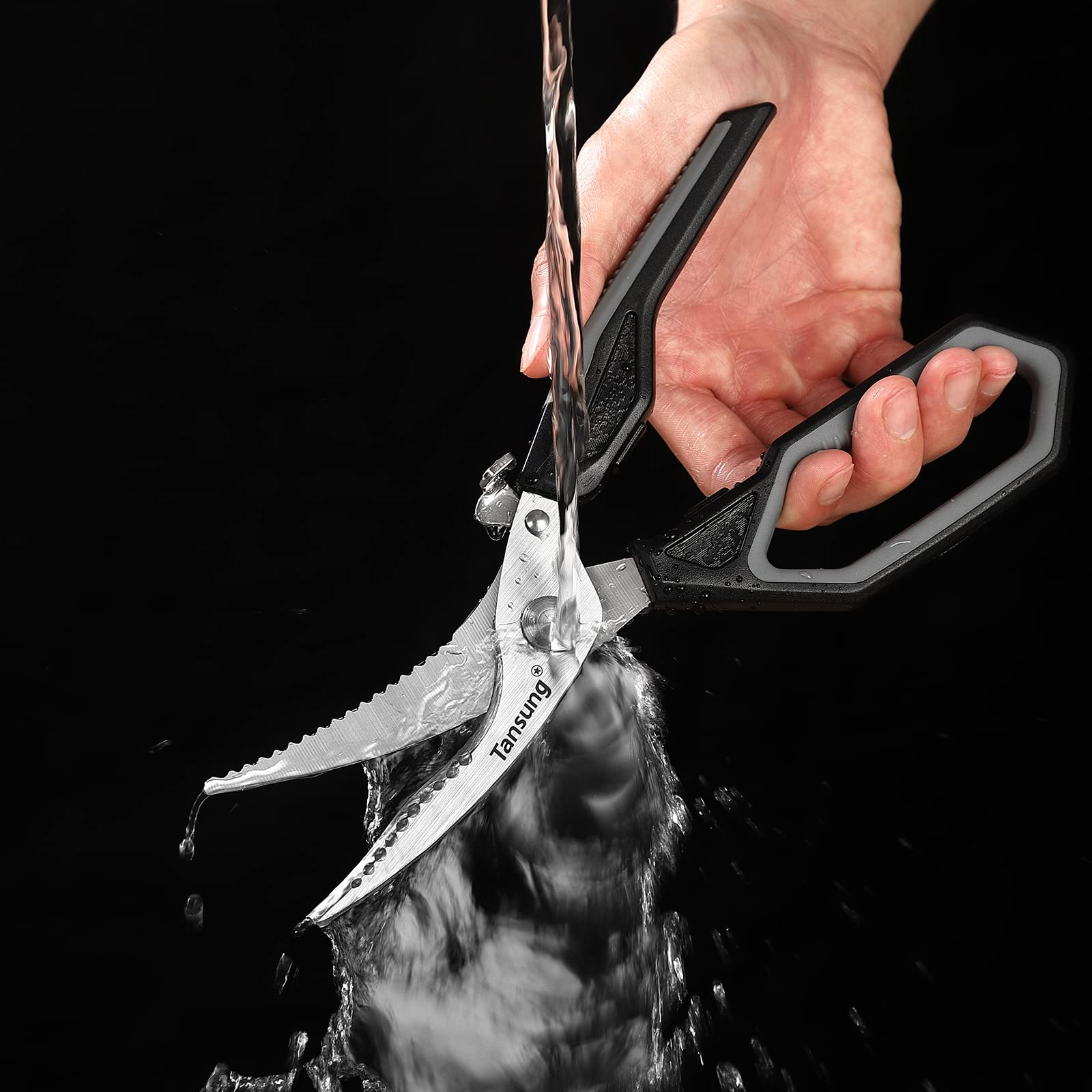 TANSUNG Poultry Shears, Heavy Duty Kitchen Scissors for Cutting Chicken, Poultry, Game, Bone, Meat, Anti-rust Kitchen Shears with Ergonomic Grip Handles