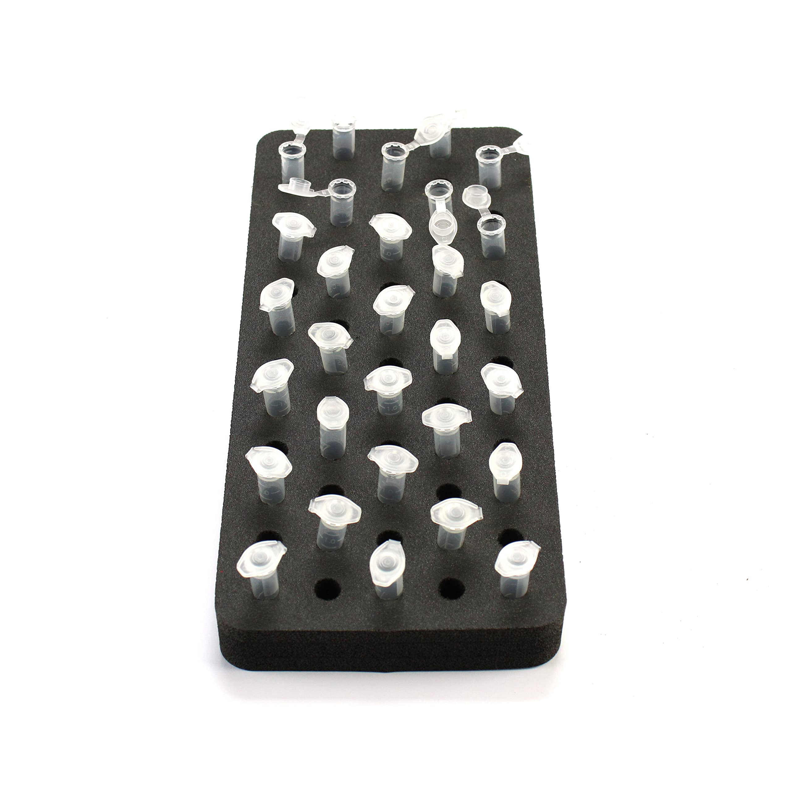 Polar Whale 4 Test Tube Racks Durable Black Foam Storage Holder Organizer Stand Transport Holds 60 Tubes Fits up to 11mm Diameter