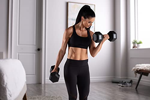 Weider 45 Lb. Cast Iron Hex Dumbbell,Black