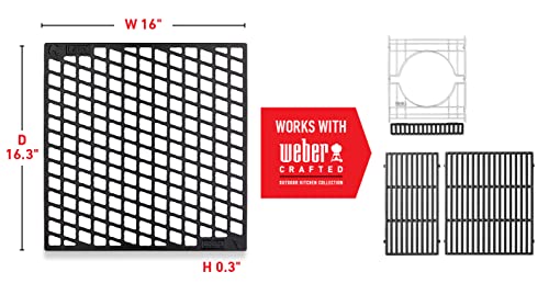 Weber Crafted Dual Sided Sear Grate, Porcelain Enameled Cast Iron