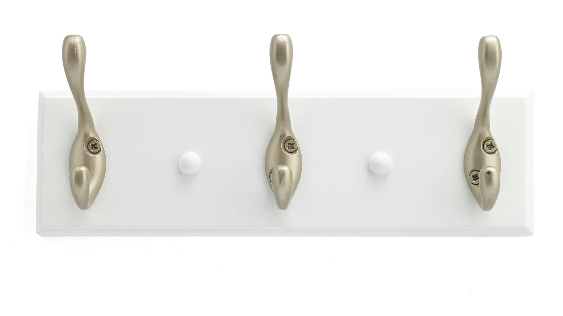 Richelieu Hardware T36709184 Utility Hook Rack 10 in (255 mm), Matte Nickel and White