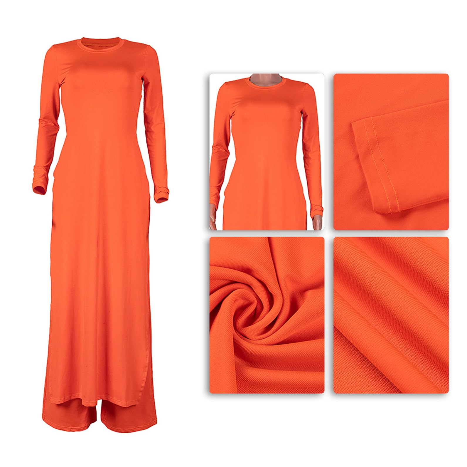 Tbahhir Women's 2 Piece Yoga Outfits Regular Fit Long Sleeve Tunic T-Shirt and Bell Bottom Maxi Pants Loungewear Set