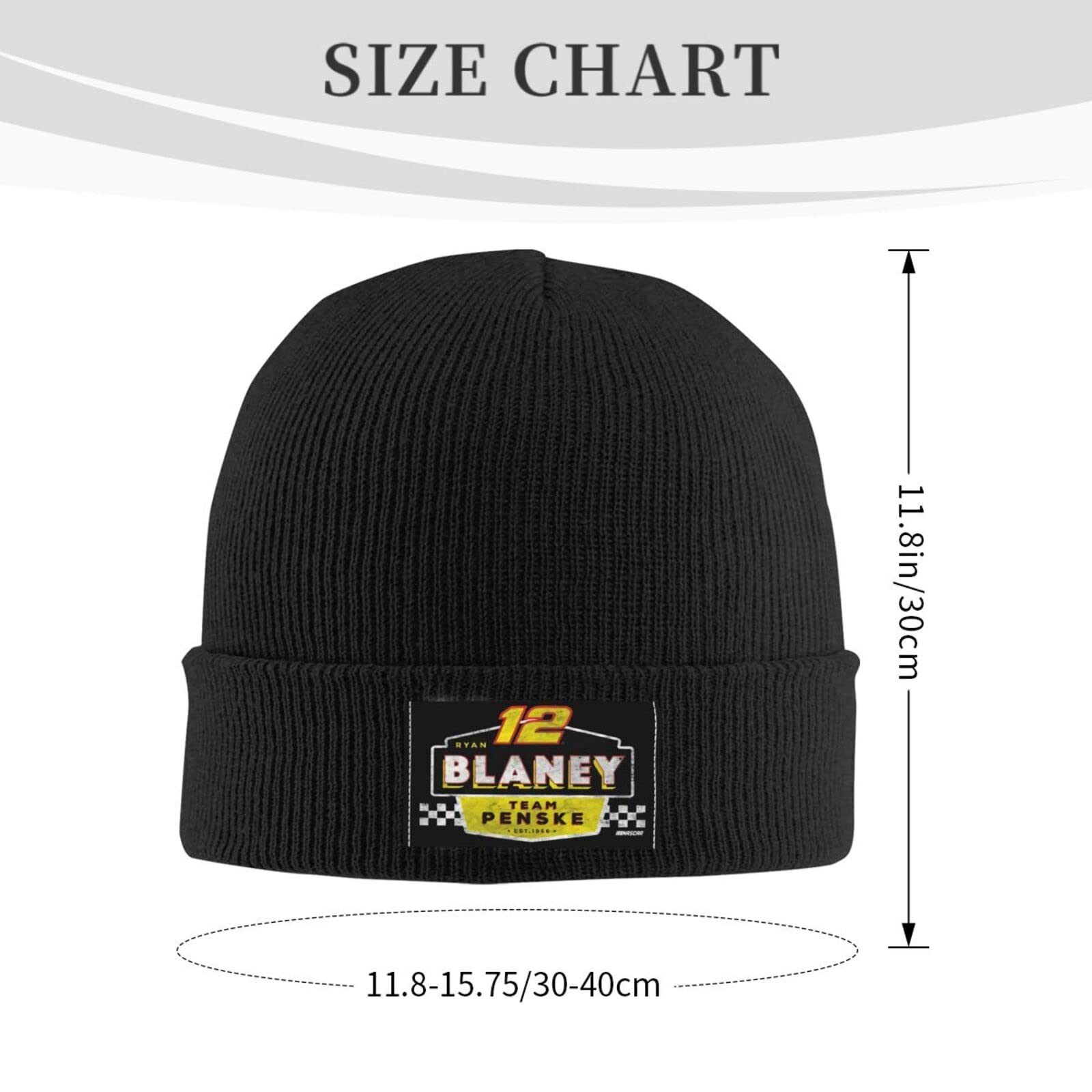 Ryan Blaney 12 Knit Cuffed Soft Warm Knitted Hat Cap Cozy Chunky Beanie Unisex Plain Skull Classic Daily Stretch Thermal