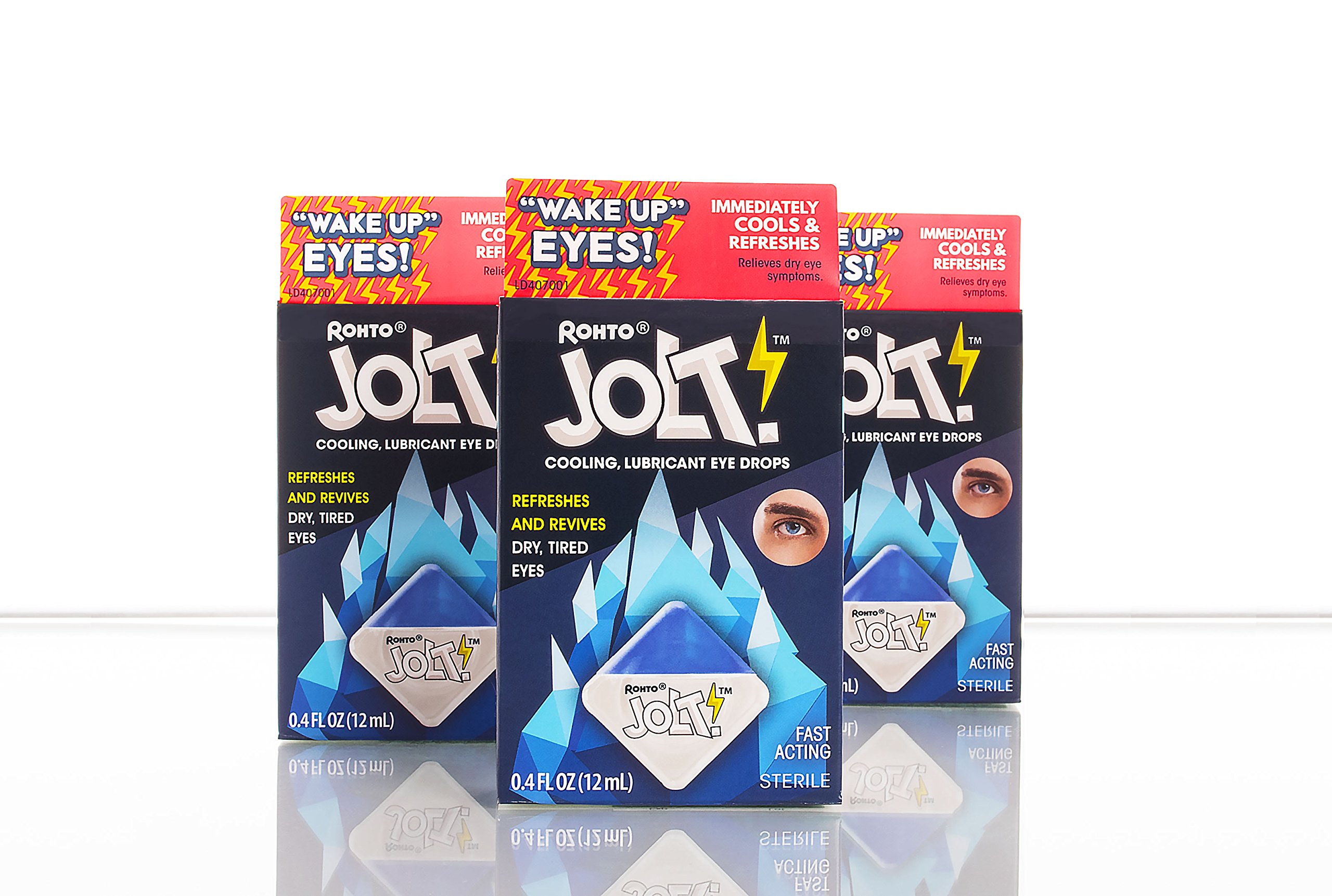 Rohto Jolt Cooling Eye Drops 0.4 fl oz. (Lubricant) (Pack of 3)- relieves and revives Dry, Tired Eyes with its Hydrating Formula and Intense Cooling Sensation