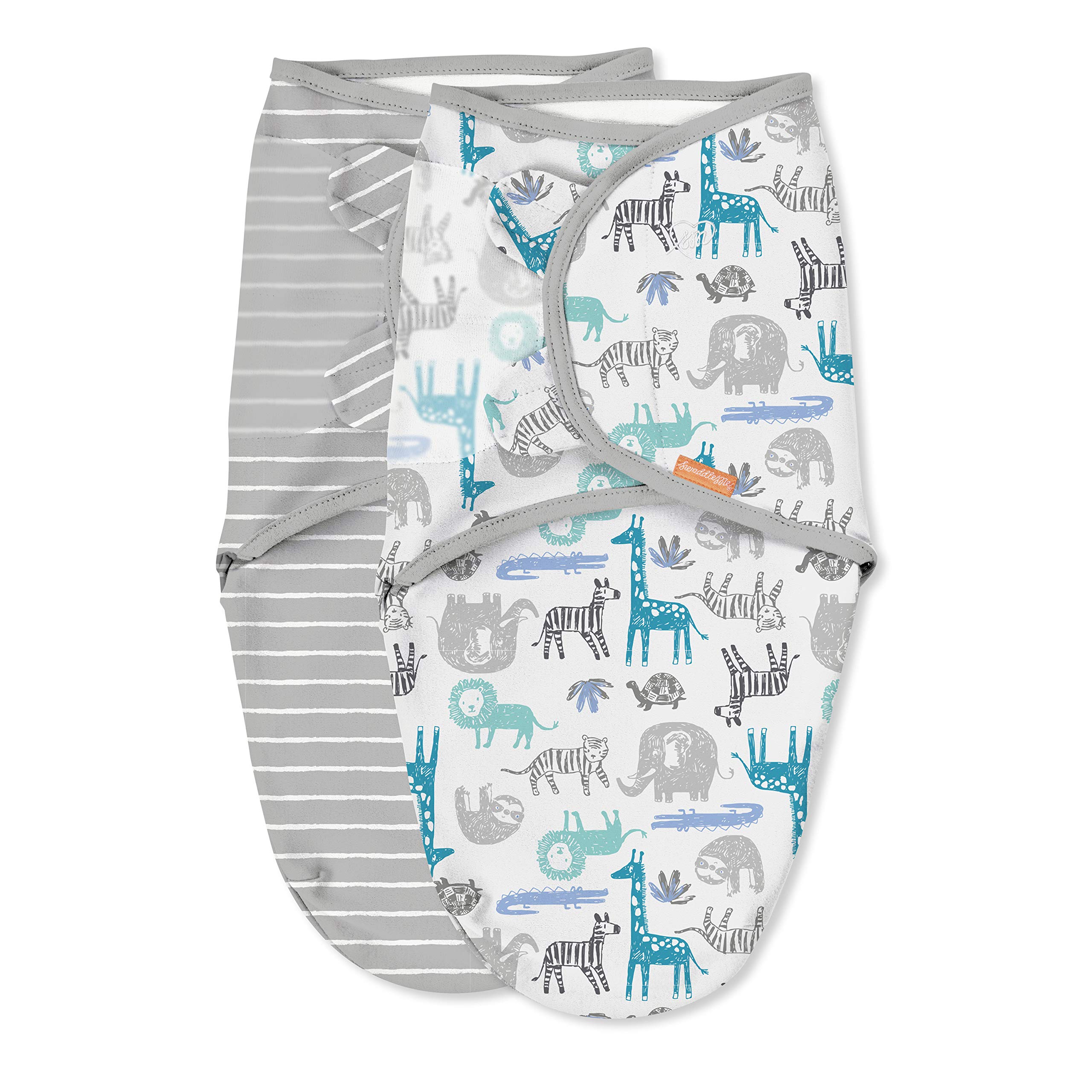 SwaddleMe Original Organic Swaddle, It's Zoo Cute, Small (0-3 Months, 7-14 Lbs, Up To 26"), (Pack of 2), Small (0-3 months)