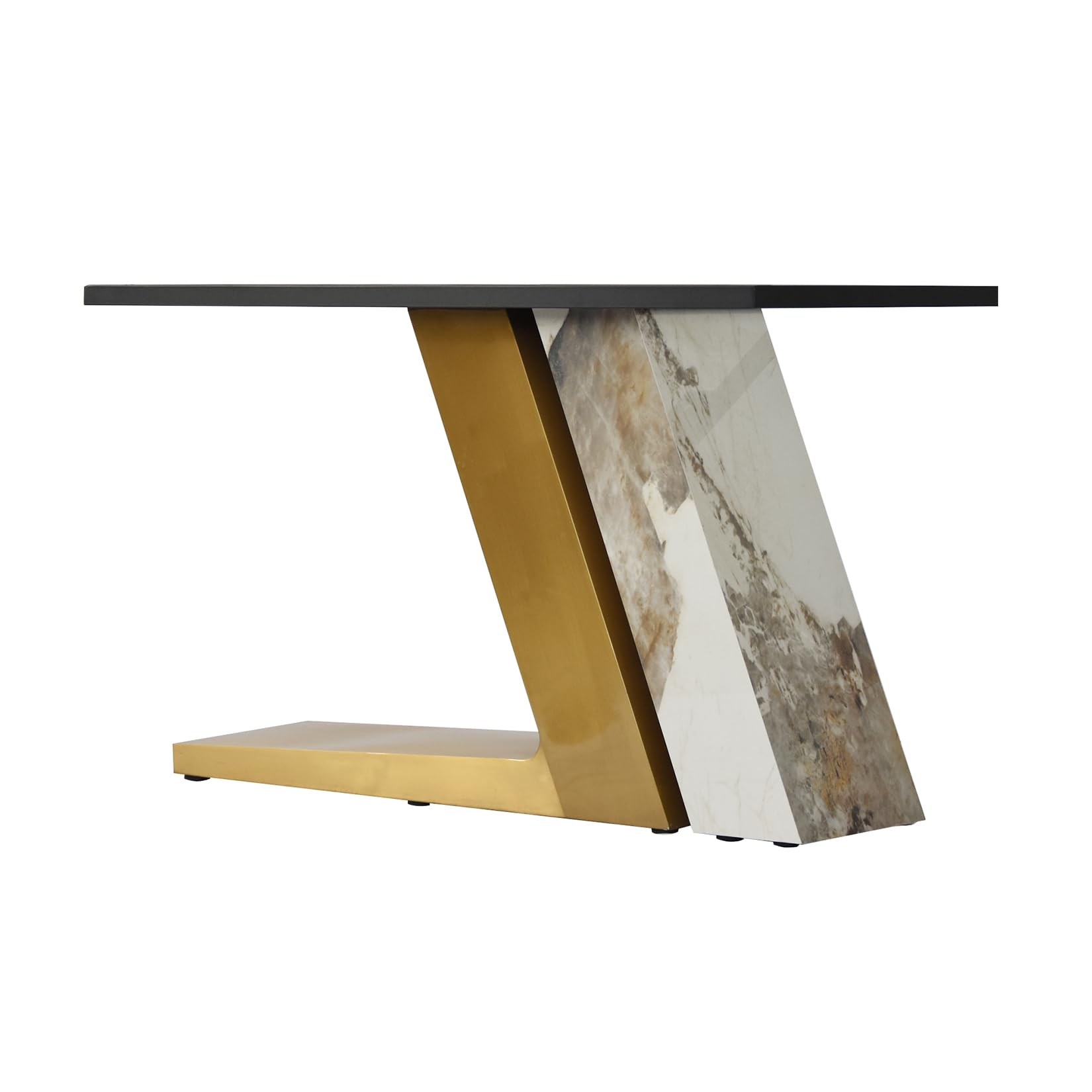 Sintered Stone Dining Table, 78.74" Modern Dining Room Table for 8 Person with Metal Base, Rectangle Kitchen Table Coffee Table for Apartment, Office Multifuntional Meeting Desk(Table Only)