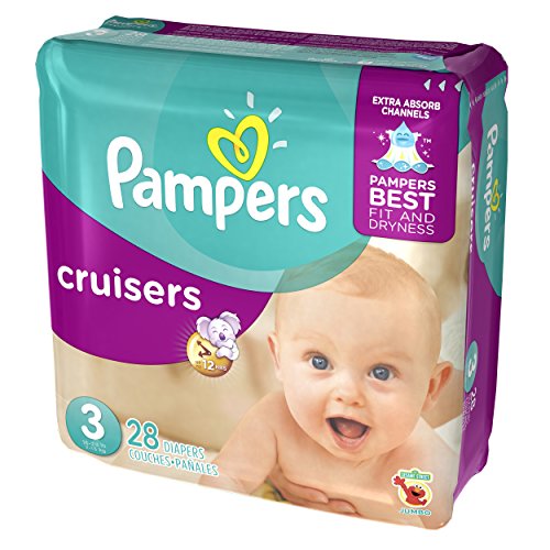 Pampers Cruisers Diapers, Size 3, Jumbo Pack, 28 Count
