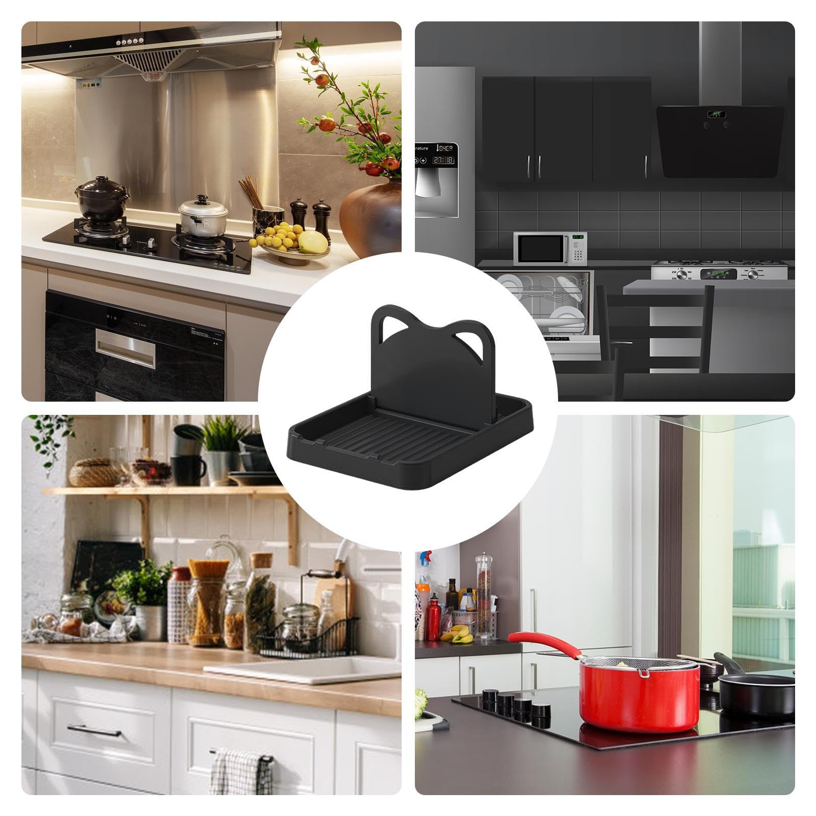 Pot Rack, Utensils Storage Rack, Foldable Pot Organizer, Pot Rack Organizer with Drip Tray, Spoon Holder Spatula Pan Cover Shelf, Multi functional Spoon Rest Pot Lid Holder For Cooking Utensils