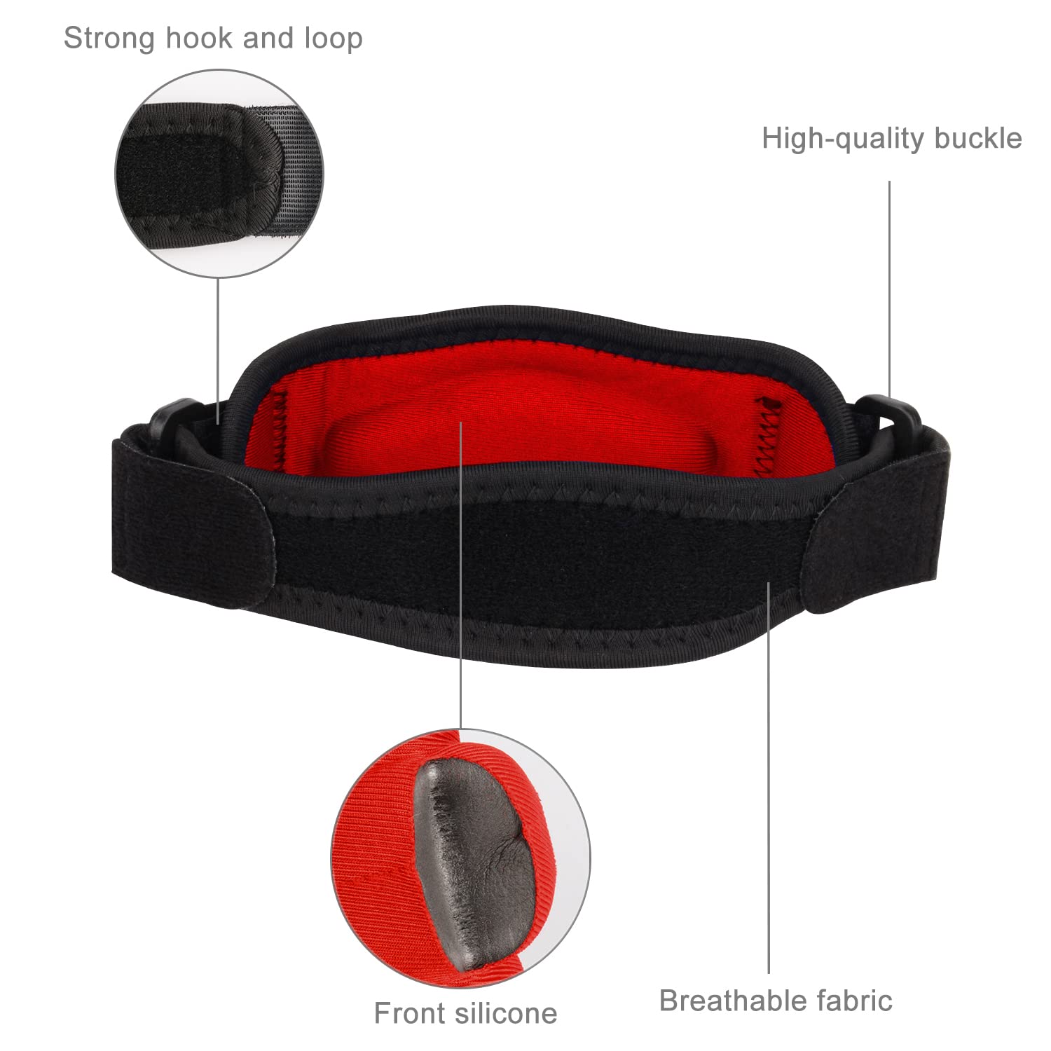 supregear Tennis Elbow Brace (2-Pack), Adjustable Elbow Support with Compression Gel Pad - Relieve Golf Elbow, Tendinitis and Joint Pain, Great for Tennis, Golf, Volleyball and Other Sports, Red