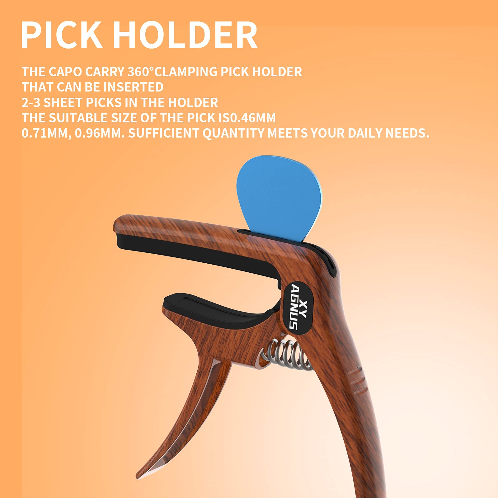 Xyagnus 3in1 Guitar Capo for Acoustic,Electric and Classical Guitars,Ukulele Capo(with Pick Holder),Guitar Accessories