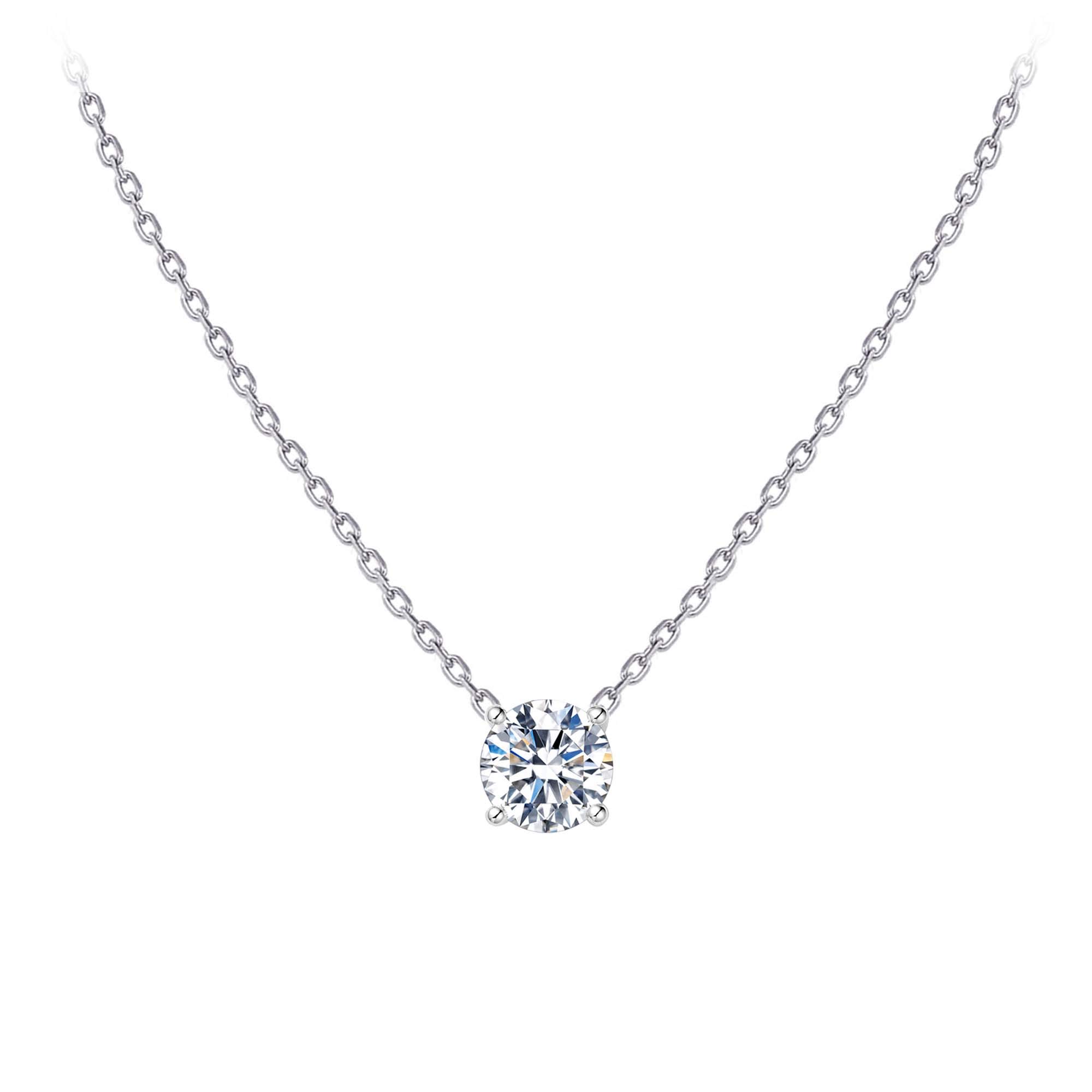 S.Leaf Diamond Necklace Pendant Cubic Zirconia Tennis Necklace Solitaire Choker Necklace for Women Sterling Silver Birthday Gifts for Women