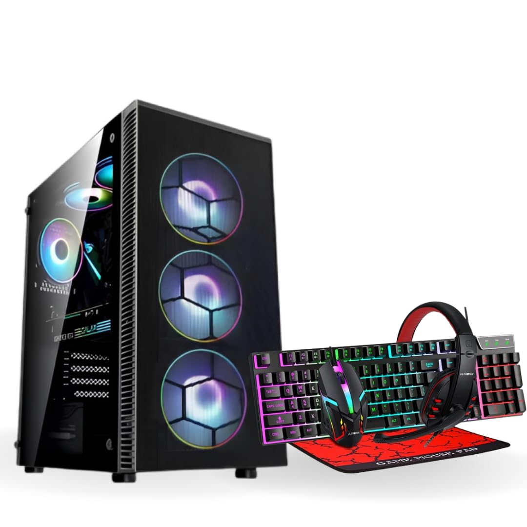 ULTRONIX Gaming Desktop, Intel Core I5 8TH GEN, Nvidia 1660 Super, 32GB RAM, 512GB SSD, Keyboard, Gaming Mouse, Mouse Pad, Headset Combo