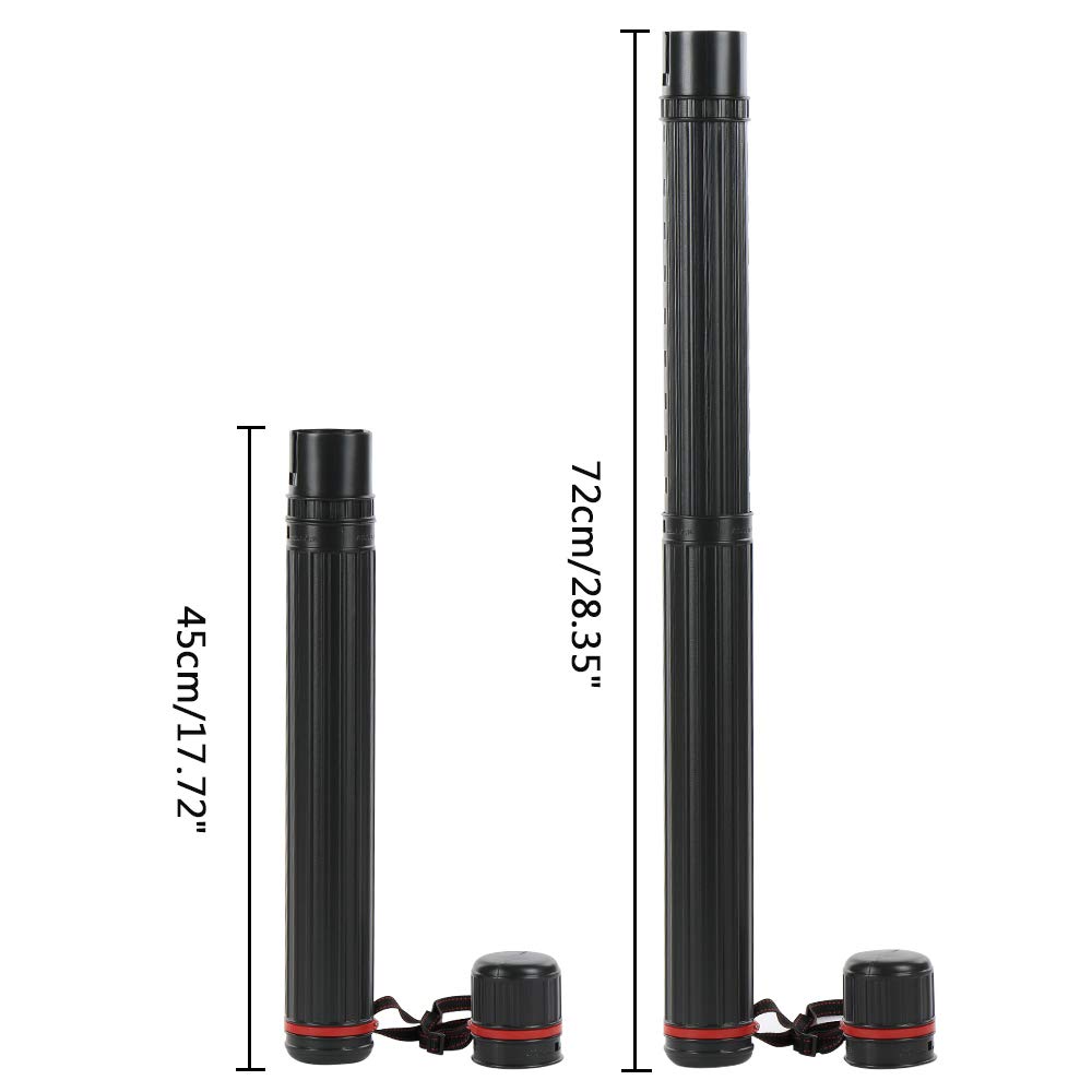 RMISODO 2 Pieces Arrow Quiver Extendable Telescopic Arrow Carrier Tube Archery Case Holder with Adjustable Back Strap, Length Expand from 17.72" to 28.35", Diameter 2.55inch, Can Hold 5 arrows