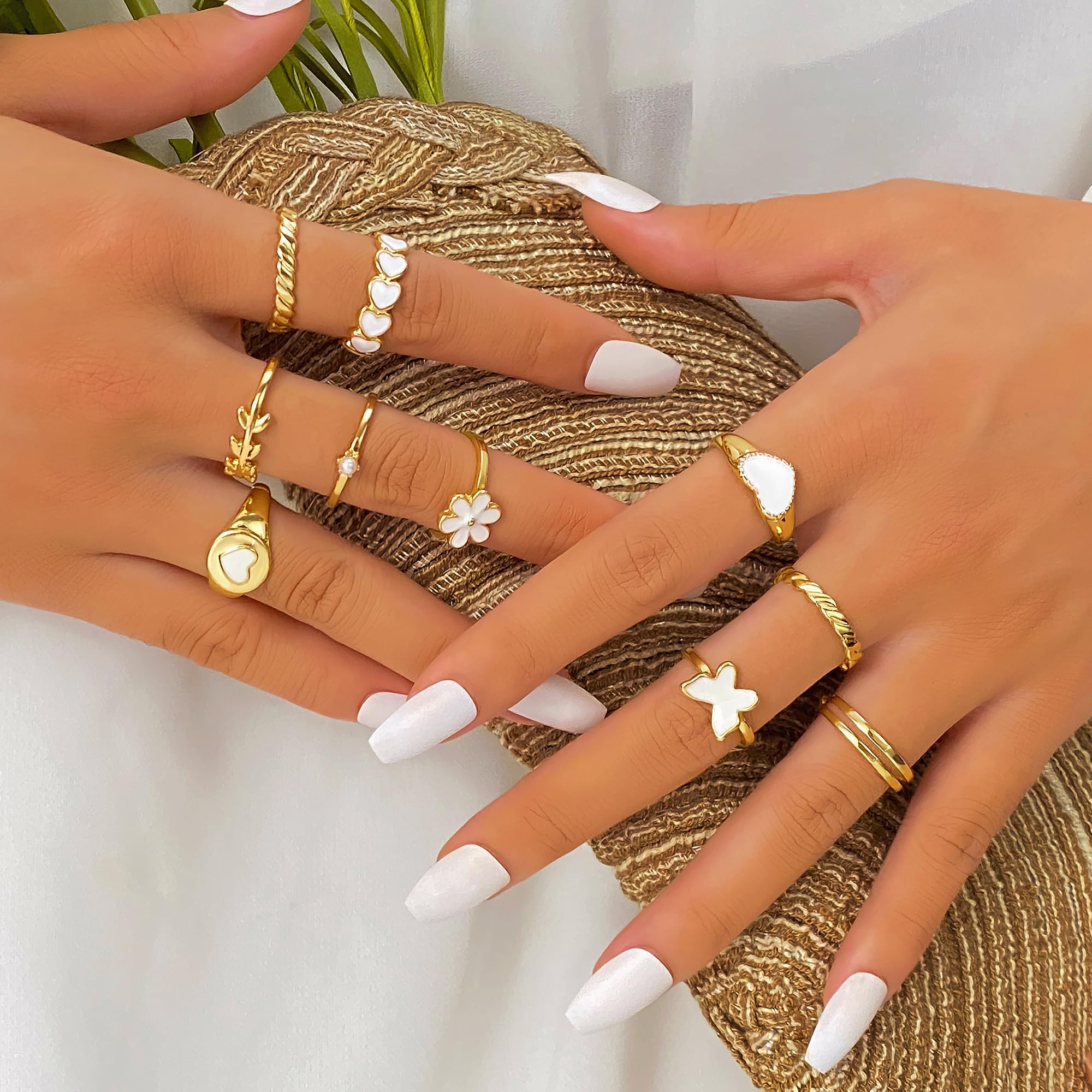 ZOVOLI 19-36 Pcs Gold Boho Knuckle Rings Set for Women, Vintage Stackable Dainty Joint Finger Gold Jewelry Set with Love Pearl and Sparkling Crystals (25-Pcs)