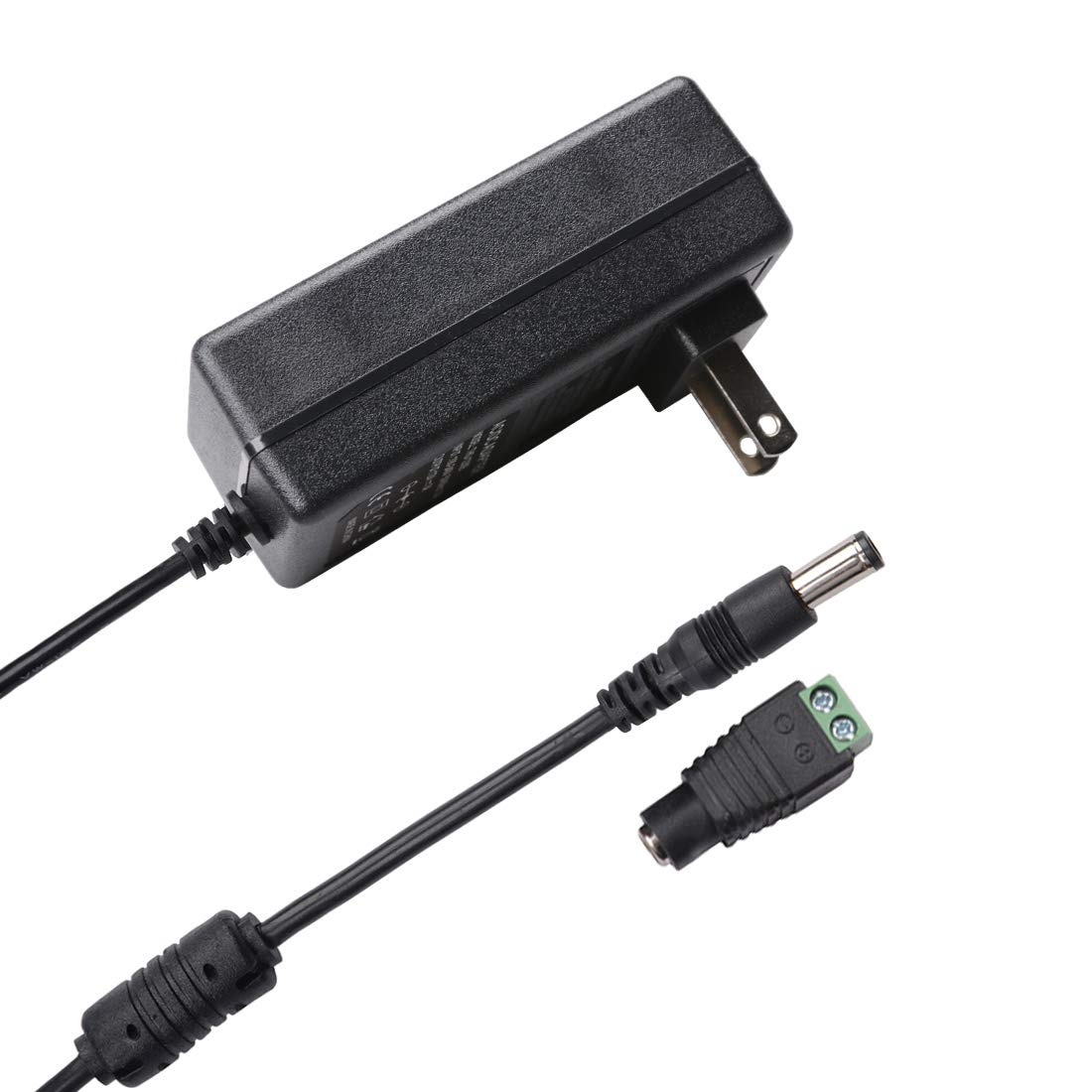 Quentacy 12V 3A Power Supply Adapter AC/DC Converter 110V 240V to 12V Transformer 36W 5.5x2.1mm DC Female Barrel Connector for LED Strip Lights CCTV Camera DVR NVR Audio/Video Wall Plug 2Pack