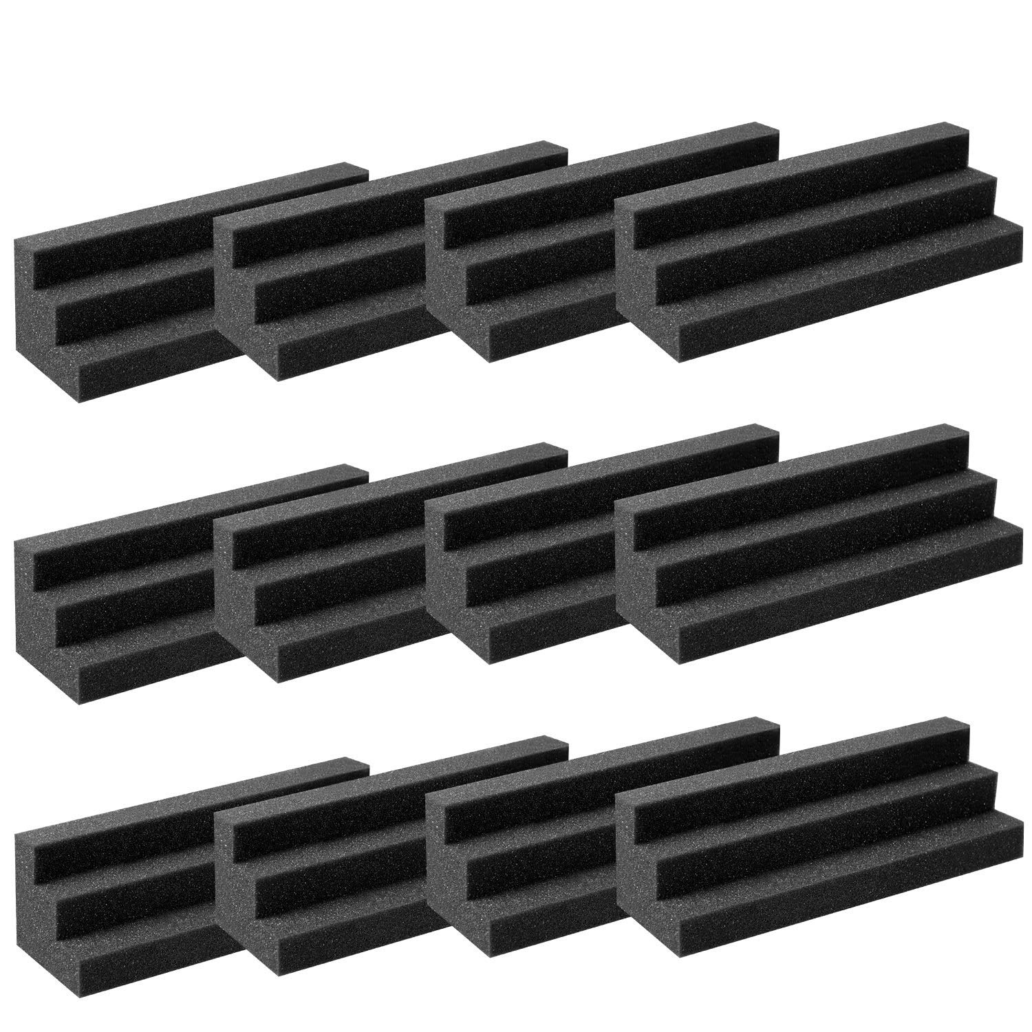 Satsuki Acoustic Foam Panels, Bass Traps Panels Sound Proofing Studio Foam Padding 12" X 3" X 3",Bass Trap Studio Corner Wall in Studios or Home Theater (12 Pack)