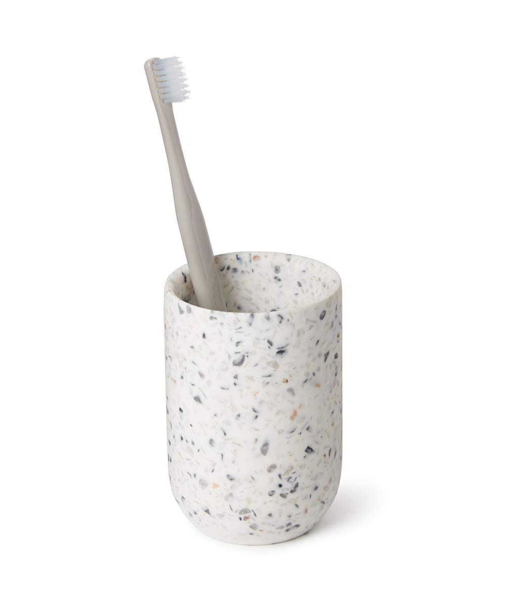 Umbra 1014019-1180 Junip Bathroom Accessories Tumbler-Modern Resin Holder and Organizer, Perfect for Holding Toothbrushes, Make-up Brushes and More, Terrazzo