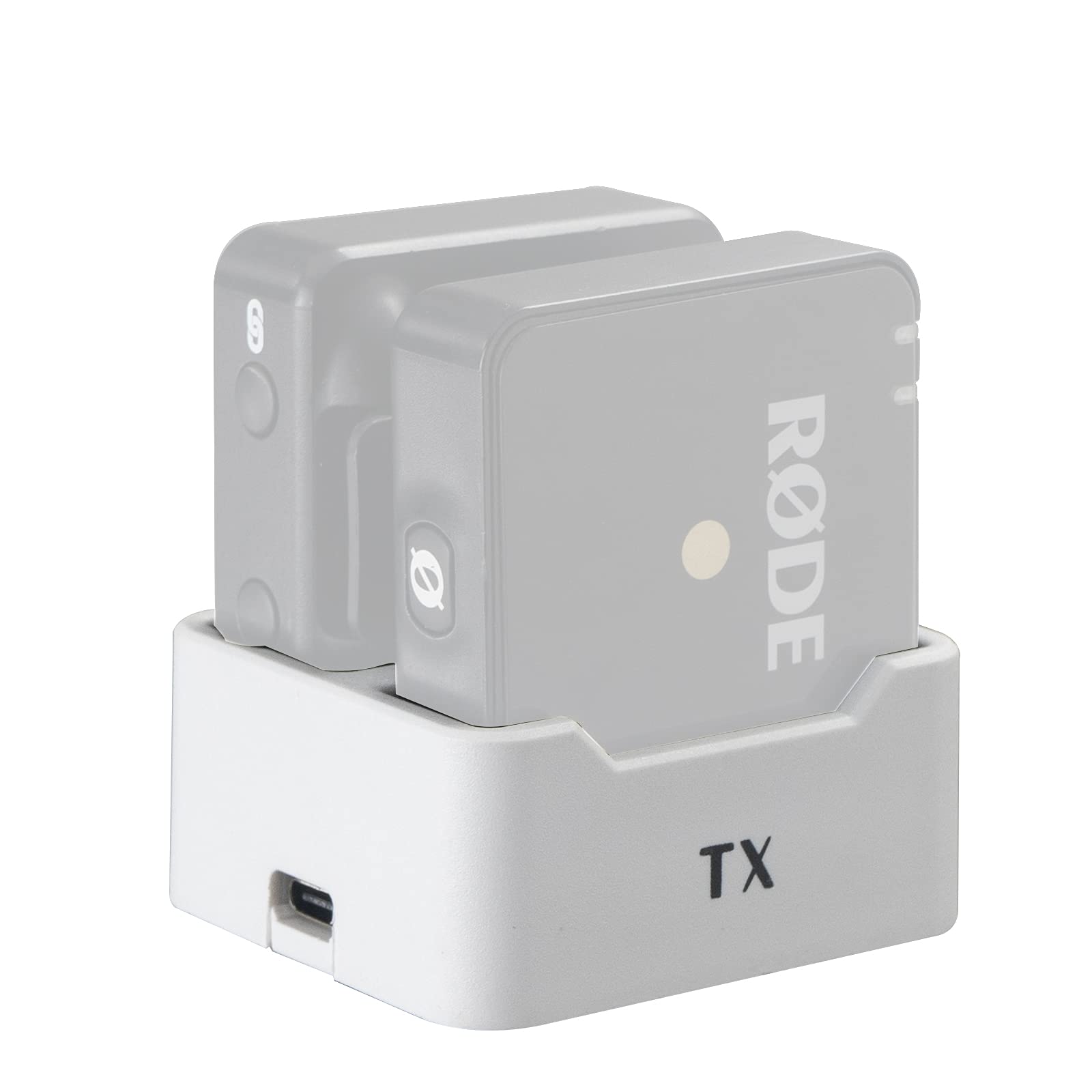 WELLMAKING RD-1 Power Charger Box for Rode Wireless Microphones GO and GO II,Only Need One Charging Cable to Charge Transmitter and Receiver of Rode Wireless Microphones (White)