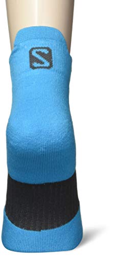 Salomon unisex-adult Sense Cotton Sport Socks 2-pack , Forged Iron/Vivid Blue, Medium