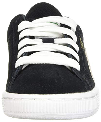 PUMA Suede Junior Sneaker (Little Kid/Big Kid) , Black/White, 7 M US Big Kid