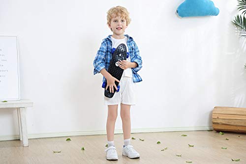 SK8MEMO 17X5inch Kids Skateboard, Mini Skateboard for Beginners (Blue)……