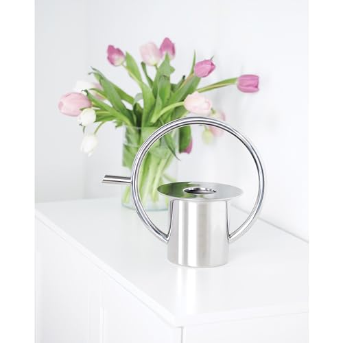 Umbra Quench Stainless Steel Watering Can, Pot for Outdoor or Indoor Plants, Medium