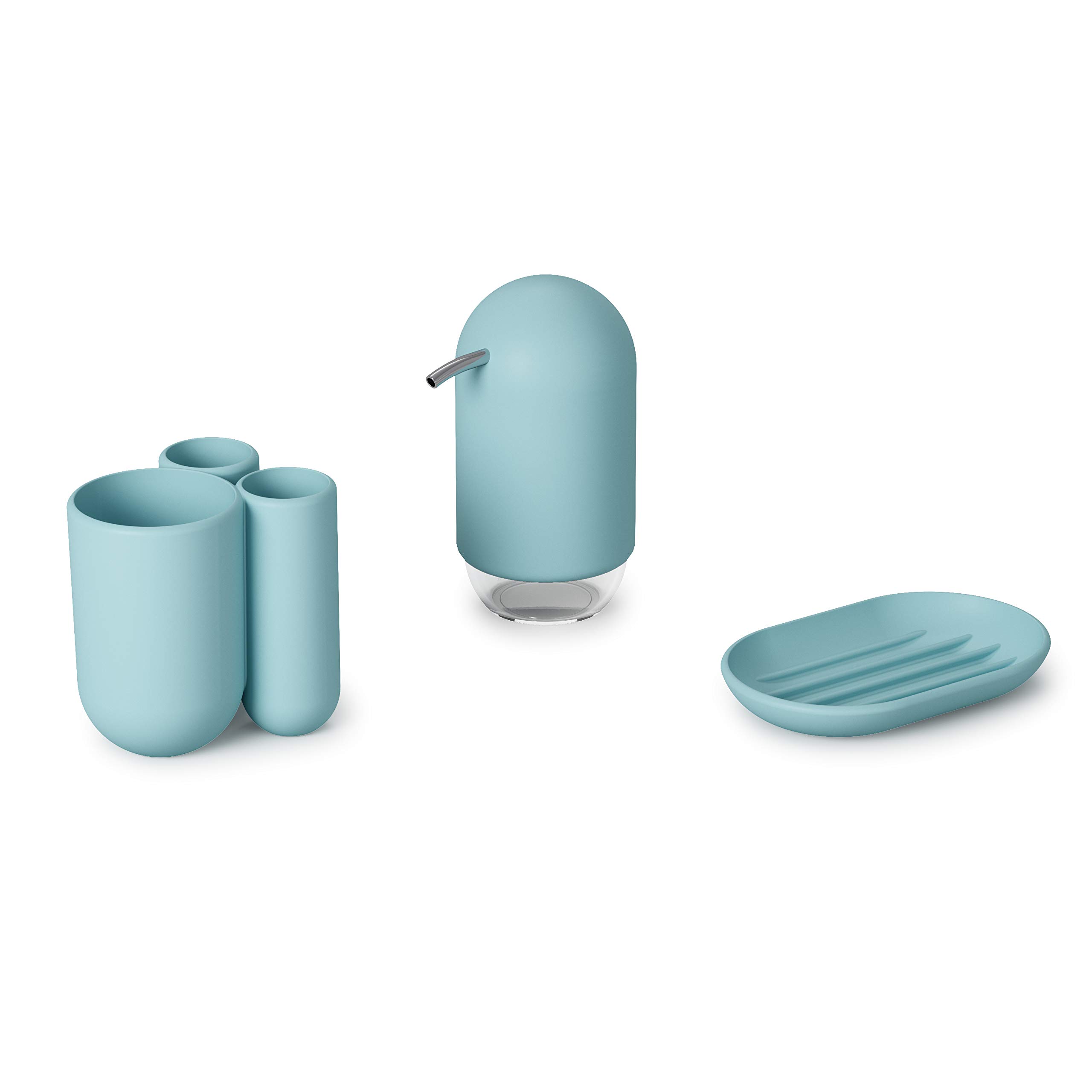 Umbra Touch Liquid Soap Pump Dispenser, Easy to Refill, Ocean Blue, 8 oz (236.5 ml), Model Number: 023273-1193